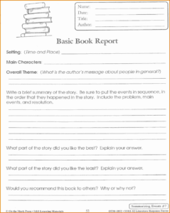 Book Report Template Grade 7 - PROFESSIONAL TEMPLATES | PROFESSIONAL ...