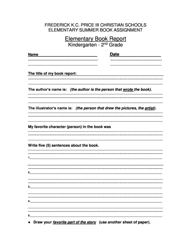 Book Report Template for 7th Graders - PROFESSIONAL TEMPLATES ...