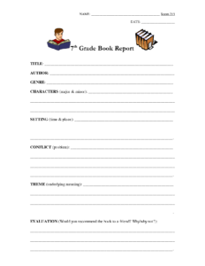 Free Book Report Template 7th Grade (7) - PROFESSIONAL TEMPLATES ...