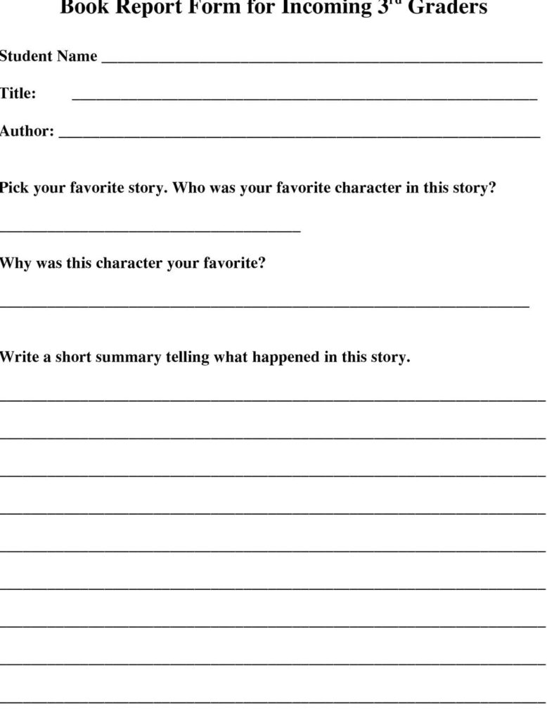 Grade 6 Book Report Template (1) - PROFESSIONAL TEMPLATES ...