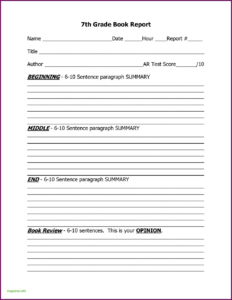 Grade 6 Book Report Template (6) - PROFESSIONAL TEMPLATES ...