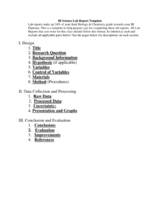 Grade 6 Lab Report Template (3) - PROFESSIONAL TEMPLATES | PROFESSIONAL ...