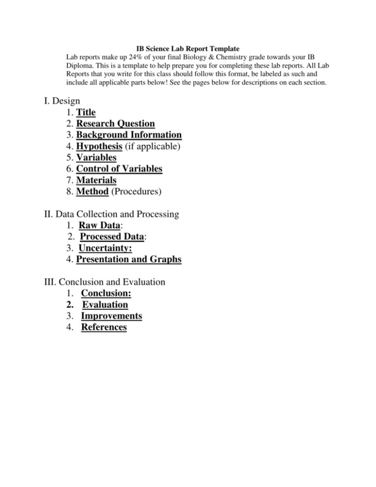 Grade 6 Lab Report Template (3) - PROFESSIONAL TEMPLATES | PROFESSIONAL ...
