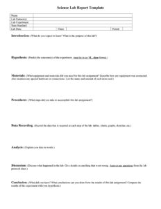 Grade 6 Lab Report Template (5) - PROFESSIONAL TEMPLATES | PROFESSIONAL ...