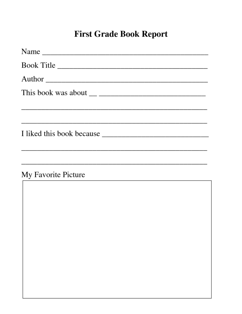 Book Report Template 1st Grade (4) - PROFESSIONAL TEMPLATES ...