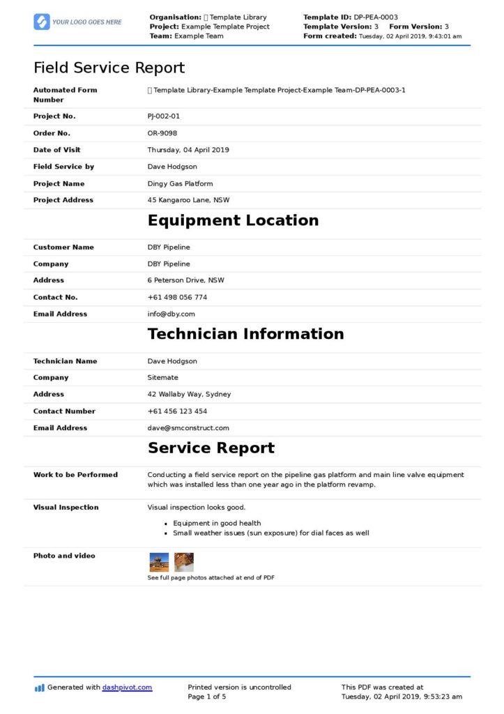 Service Report Template Xls - PROFESSIONAL TEMPLATES | PROFESSIONAL ...