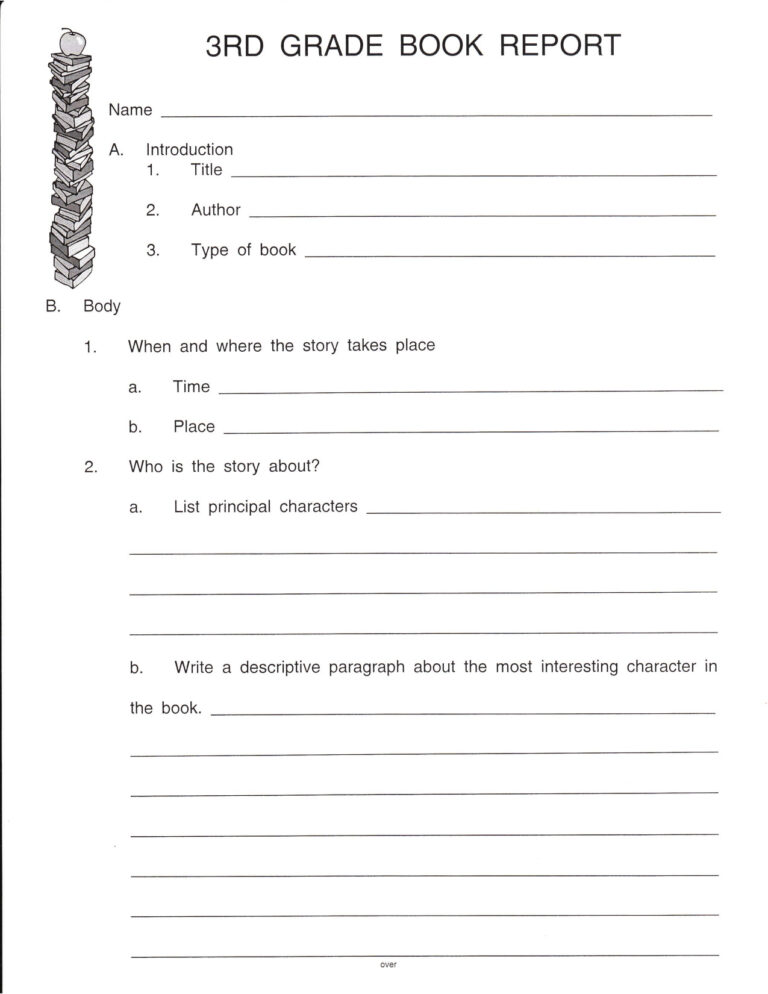 Book Report Template 3rd Grade Free (8) - PROFESSIONAL TEMPLATES ...