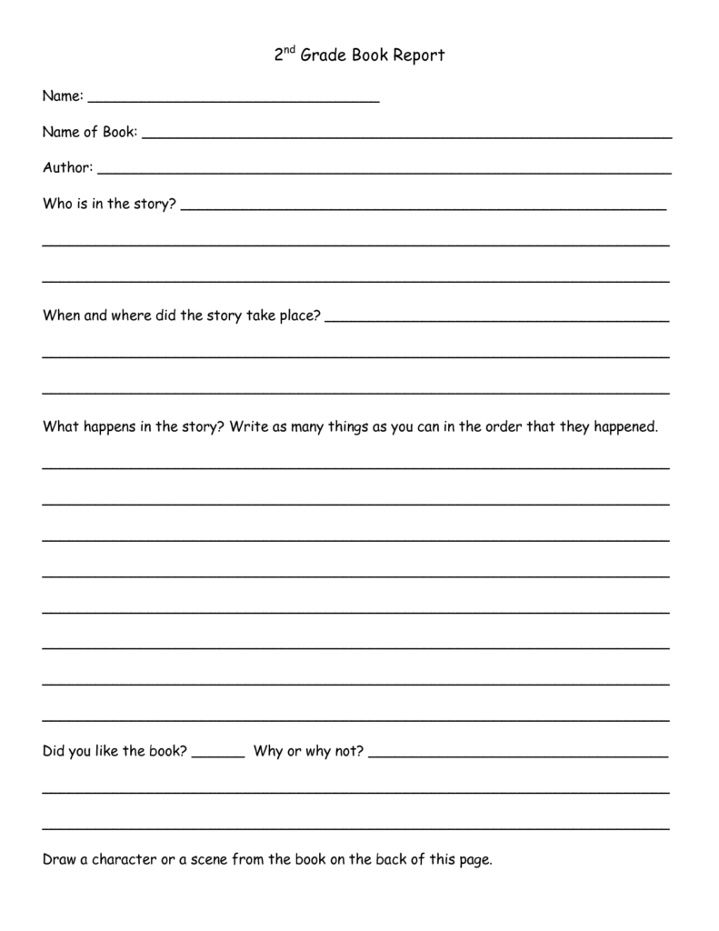 Book Report Template 3rd Grade Pdf | PROFESSIONAL TEMPLATES