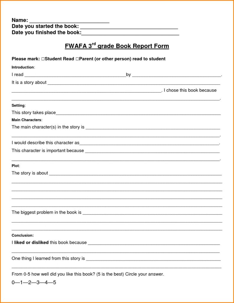 Book Report Template 3rd Grade Pdf | PROFESSIONAL TEMPLATES