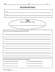 Book Report Template 4th Grade Nonfiction - PROFESSIONAL TEMPLATES ...