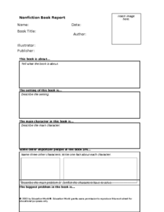 Book Report Template 5th Grade Nonfiction (5) - PROFESSIONAL TEMPLATES ...