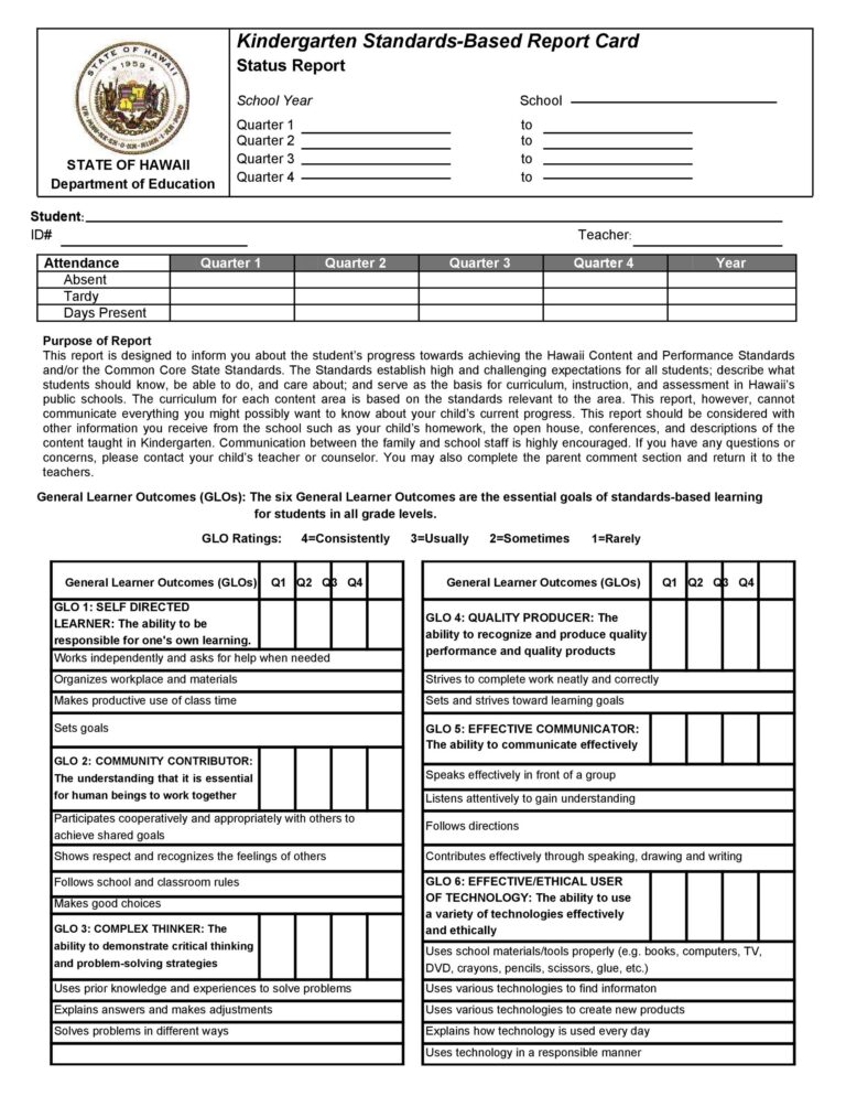 Grade 9 Report Card Template (3) - PROFESSIONAL TEMPLATES ...